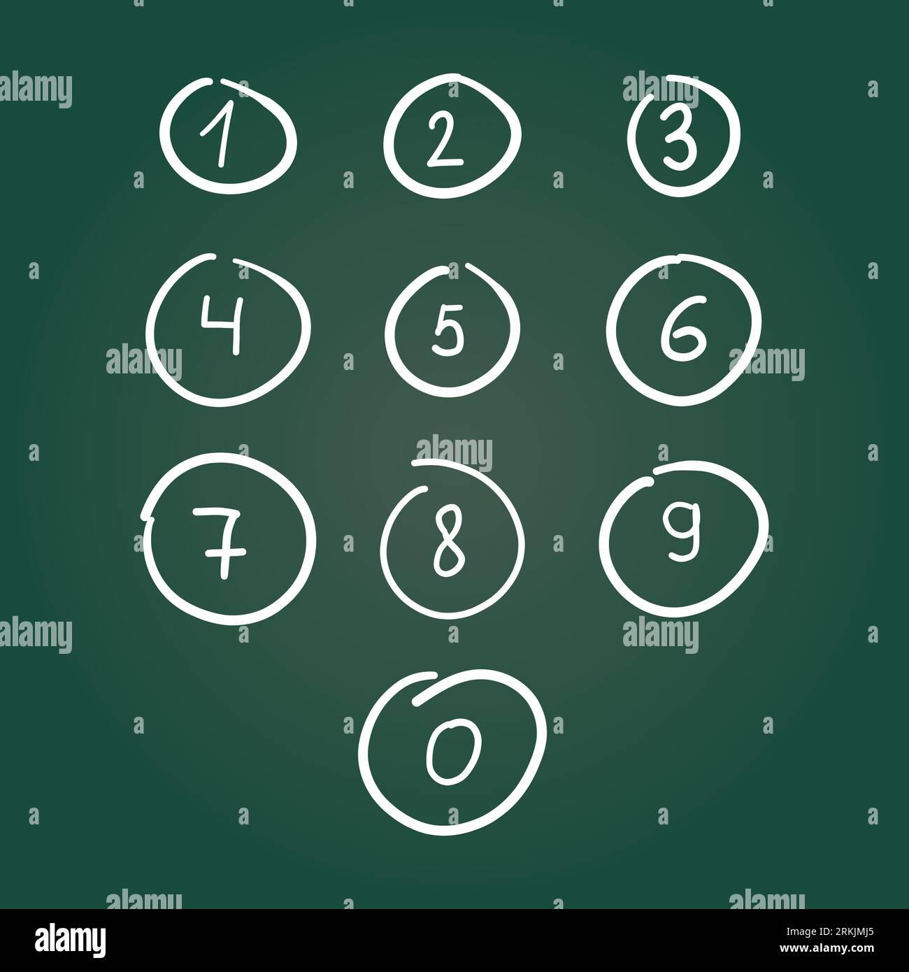 Numbers icon in hand drawn style. Number vector illustration on ...