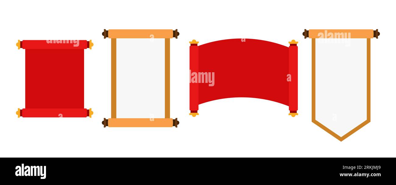 red realistic chinese scrolls illustration vector template Stock Vector Image & Art - Alamy