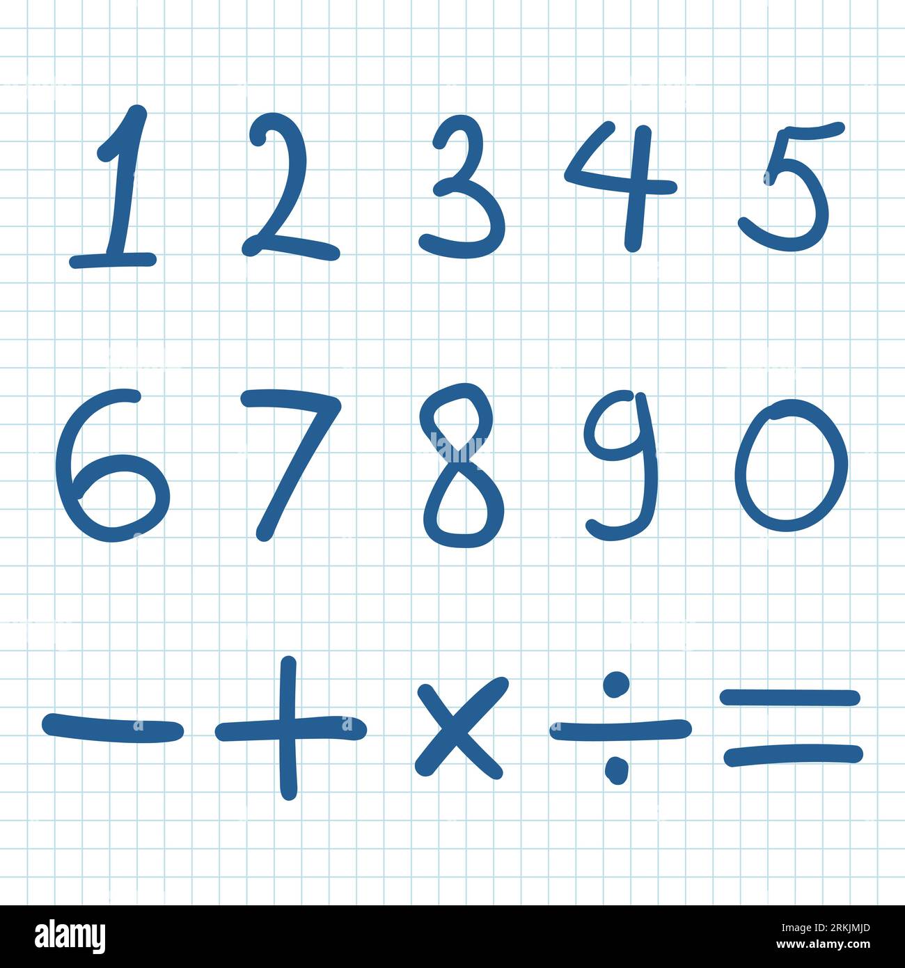 Numbers icon in hand drawn style. Number vector illustration on ...