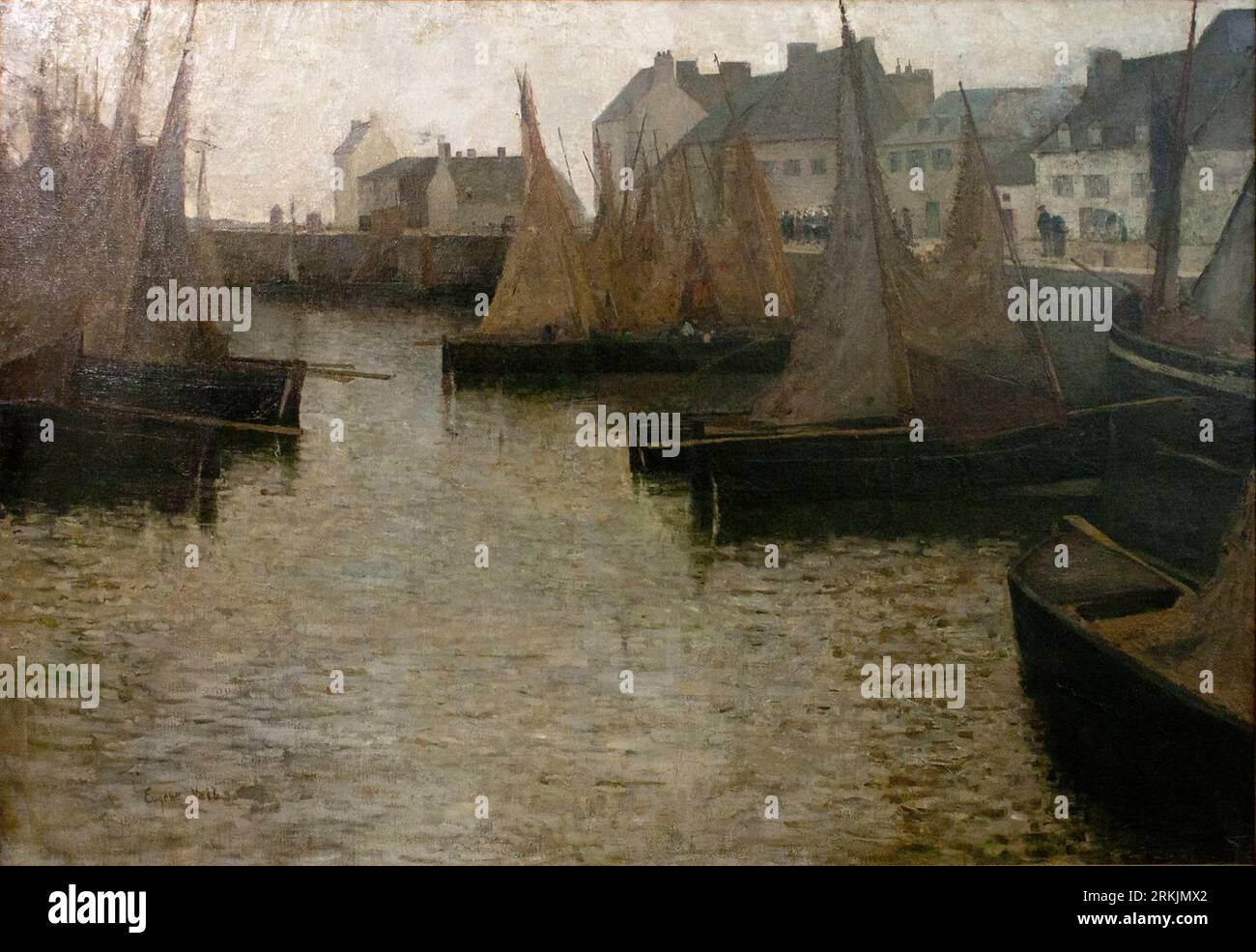 Barques à Concarneau circa 1884 by Eugène Lawrence Vail Stock Photo - Alamy
