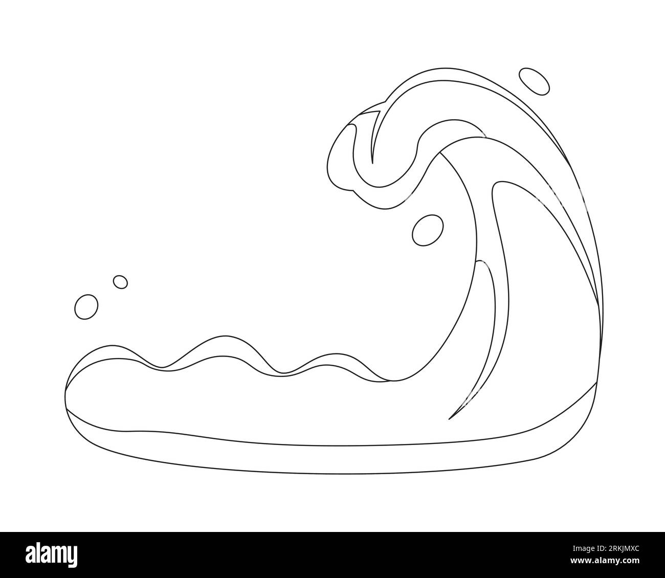 Tsunami Giant Wave Monochrome Flat Vector Object Stock Vector Image