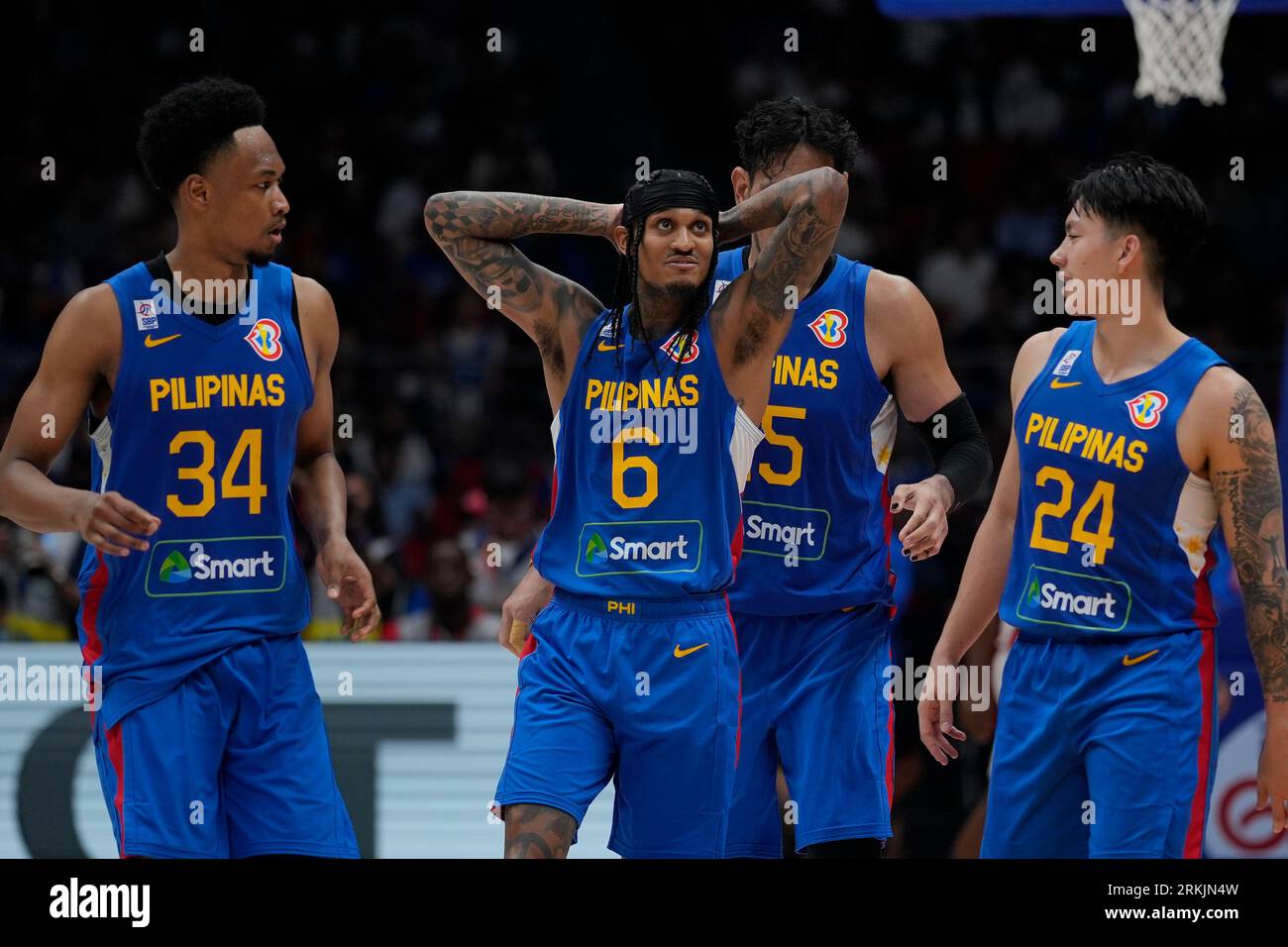 Philippines guard Jordan Clarkson (6) reacts during their match against ...
