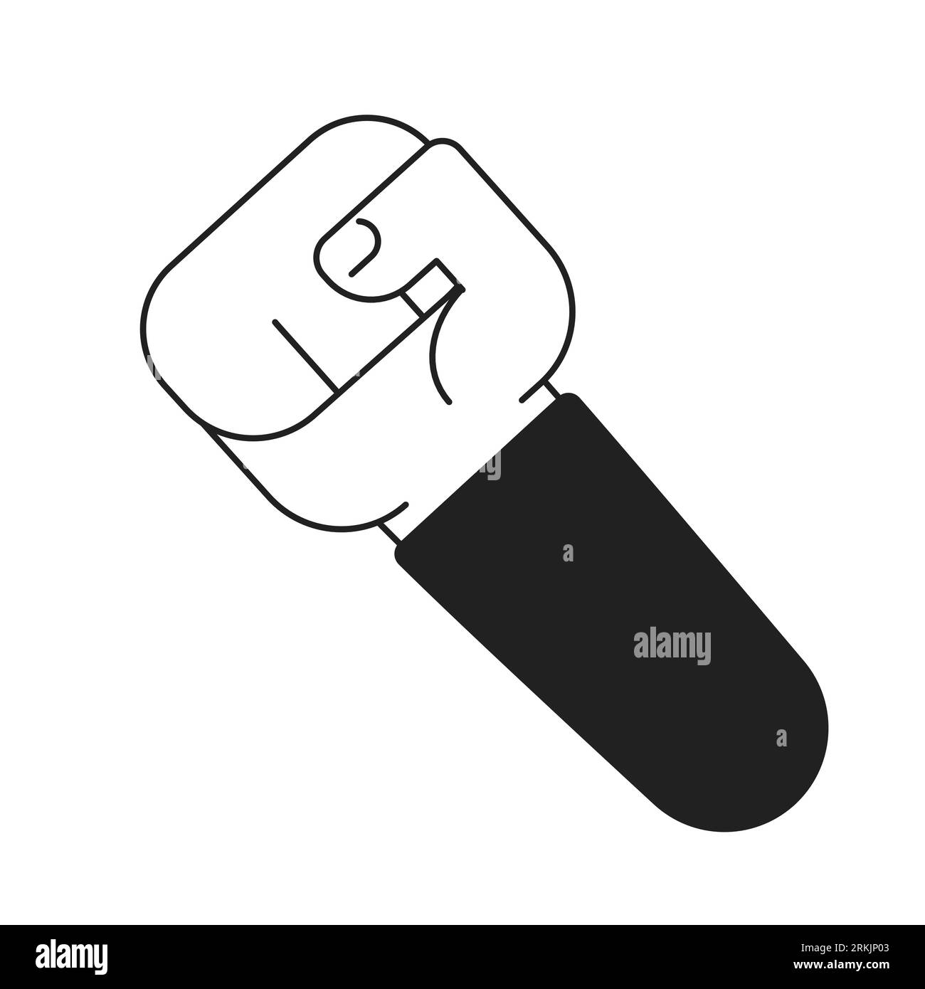 Clench fist and raising monochrome flat vector hand Stock Vector Image ...