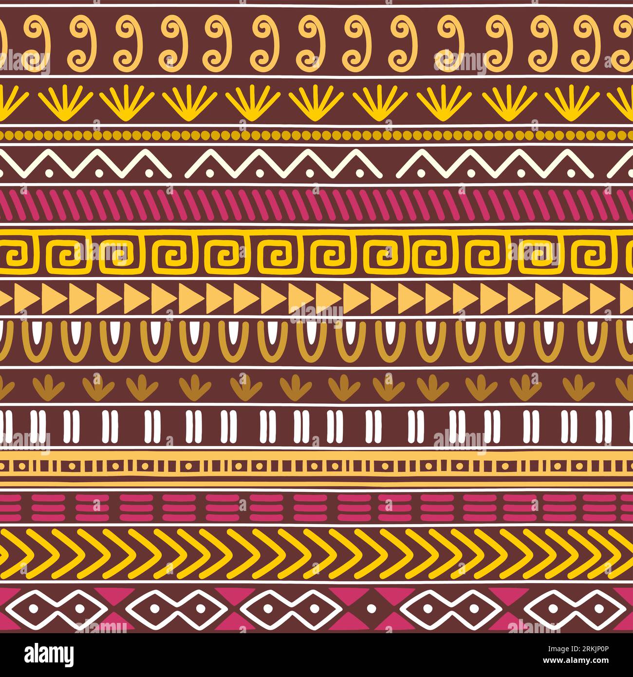 Seamless tribal texture pattern in yellow and orange color Stock Vector ...