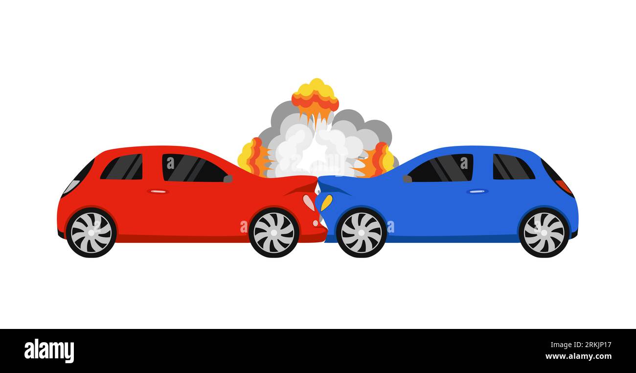 Car crash tree Road accident Damaged smashed cars Stock Vector Image ...