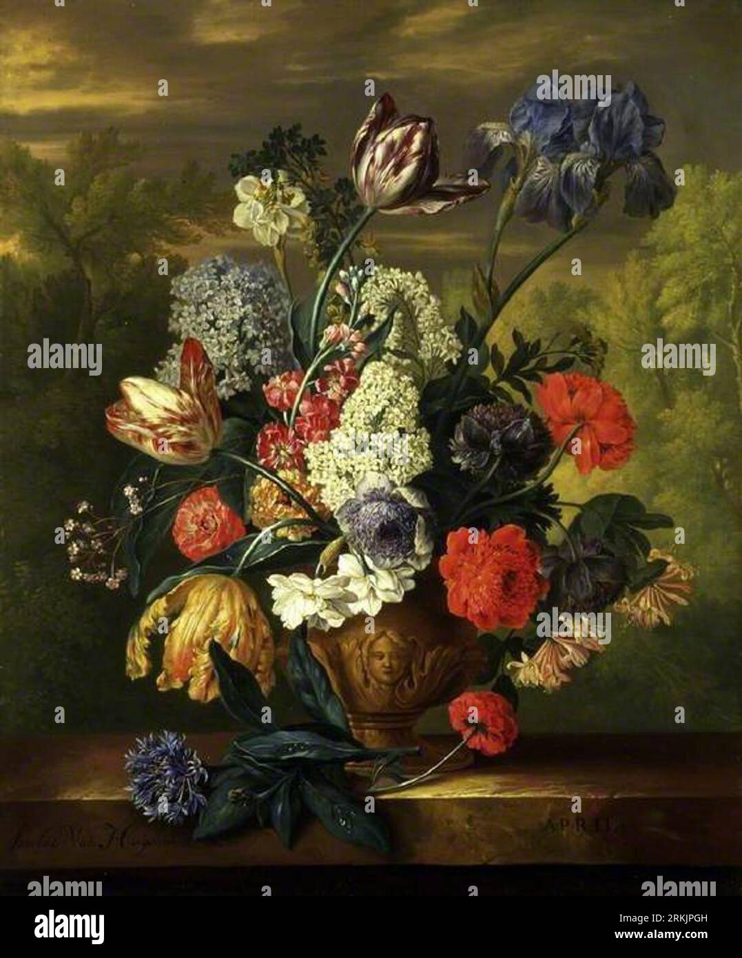 Twelve Months of Flowers: April circa 1732 by Jacob van Huysum Stock ...