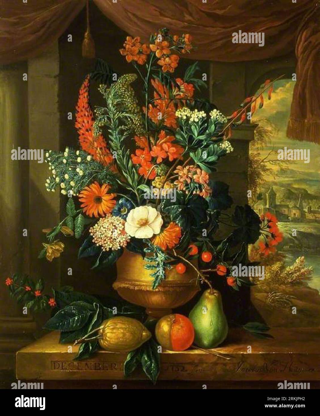Twelve Months of Flowers: December 1732 by Jacob van Huysum Stock Photo ...