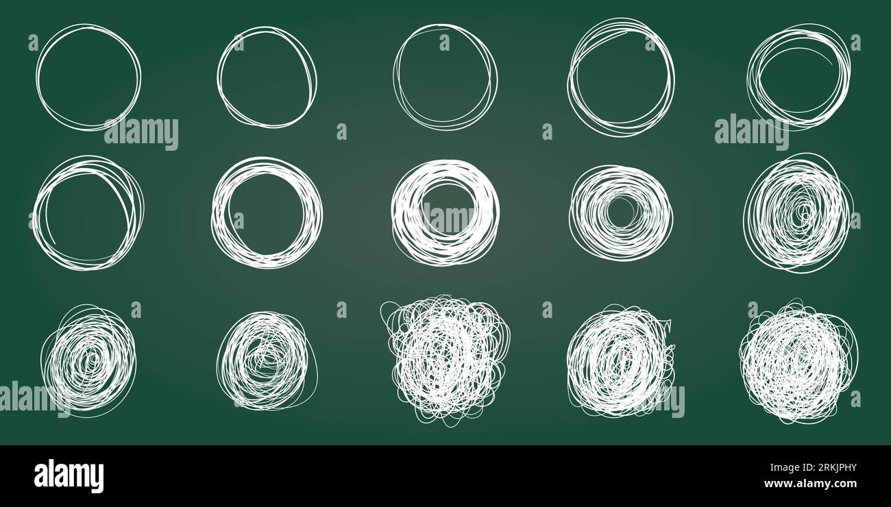 Circle line sketch icon in hand drawn style. Circular scribble doodle ...
