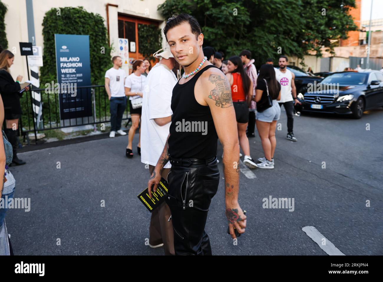 Marco Ferrero Iconize attends the Dsquared2 Fashion Show during the Milan Men's Fashion Week ...