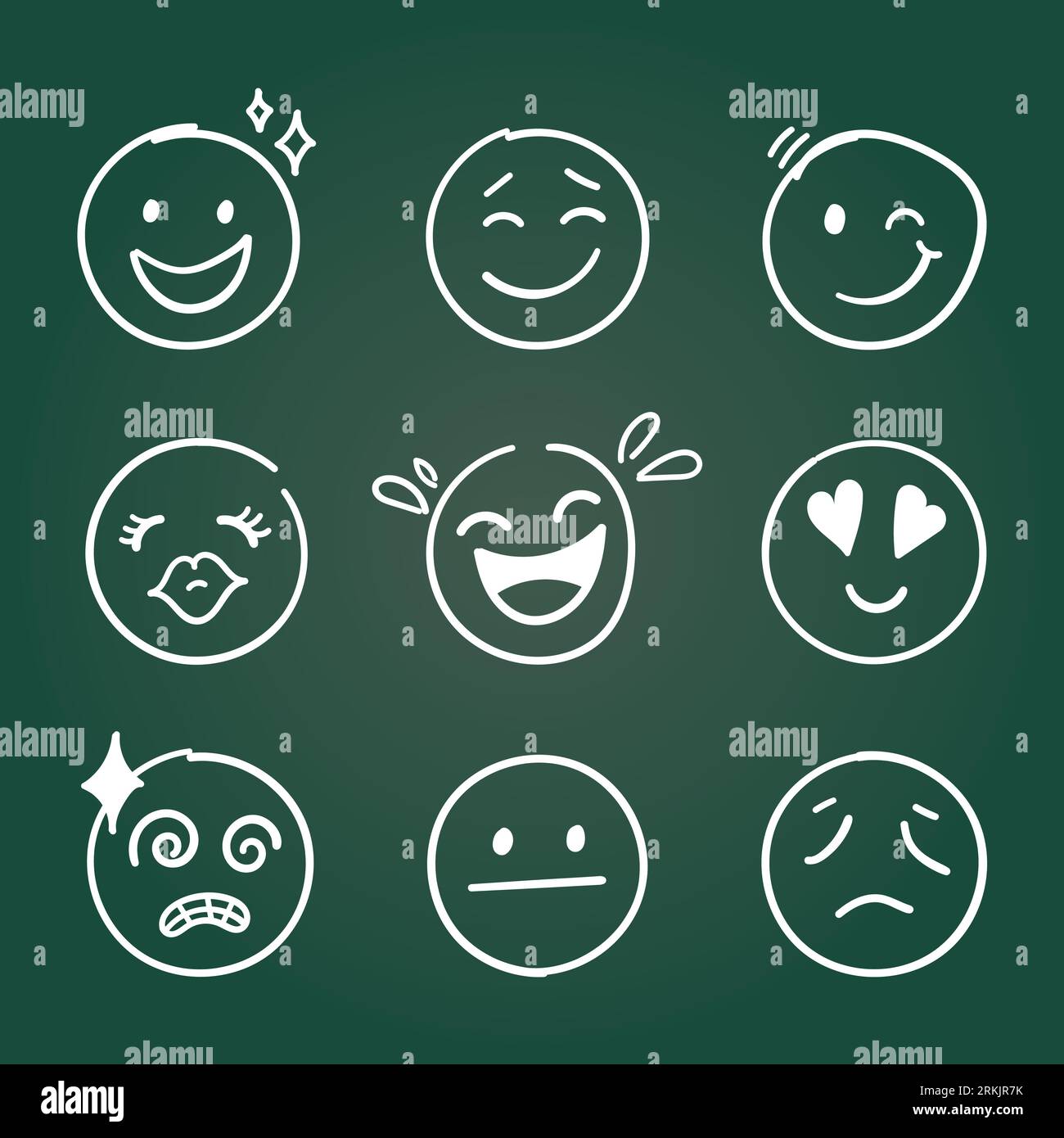 Emojis faces icon in hand drawn style. Doddle emoticons vector ...