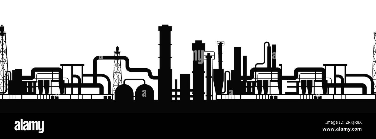 factory line manufacturing silhouette background Stock Vector Image ...