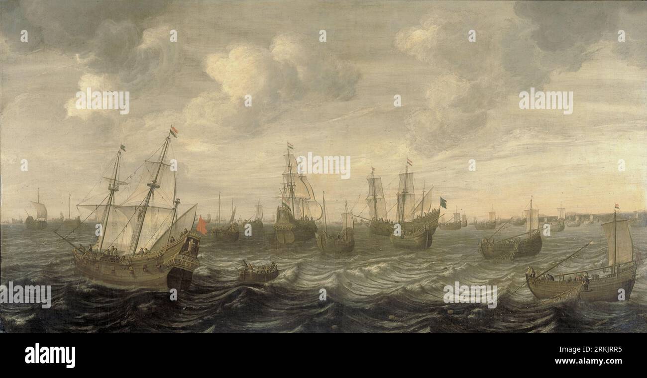 The Dutch herring fleet under sail between 1660 and 1701 by Cornelis ...