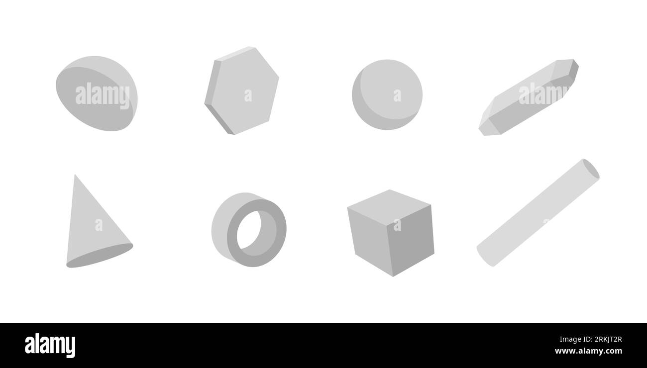 White geometric 3d shapes set Stock Vector Image & Art - Alamy