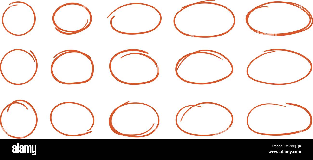 Circle line sketch icon in hand drawn style. Circular scribble doodle ...