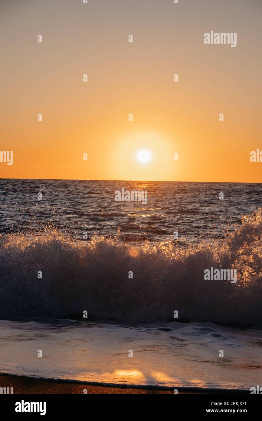 Beautiful evening sunset mood on the beach on the island of Lefkada in ...