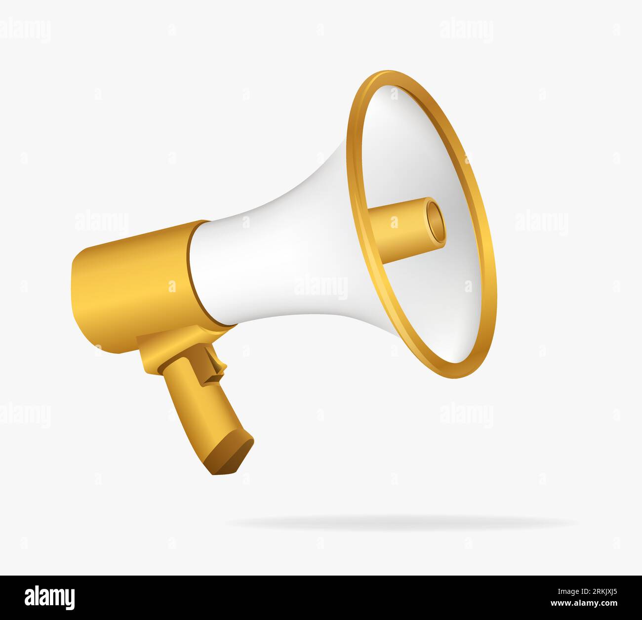Golden 3d loudspeaker. Announcement symbol and warning Stock Vector ...