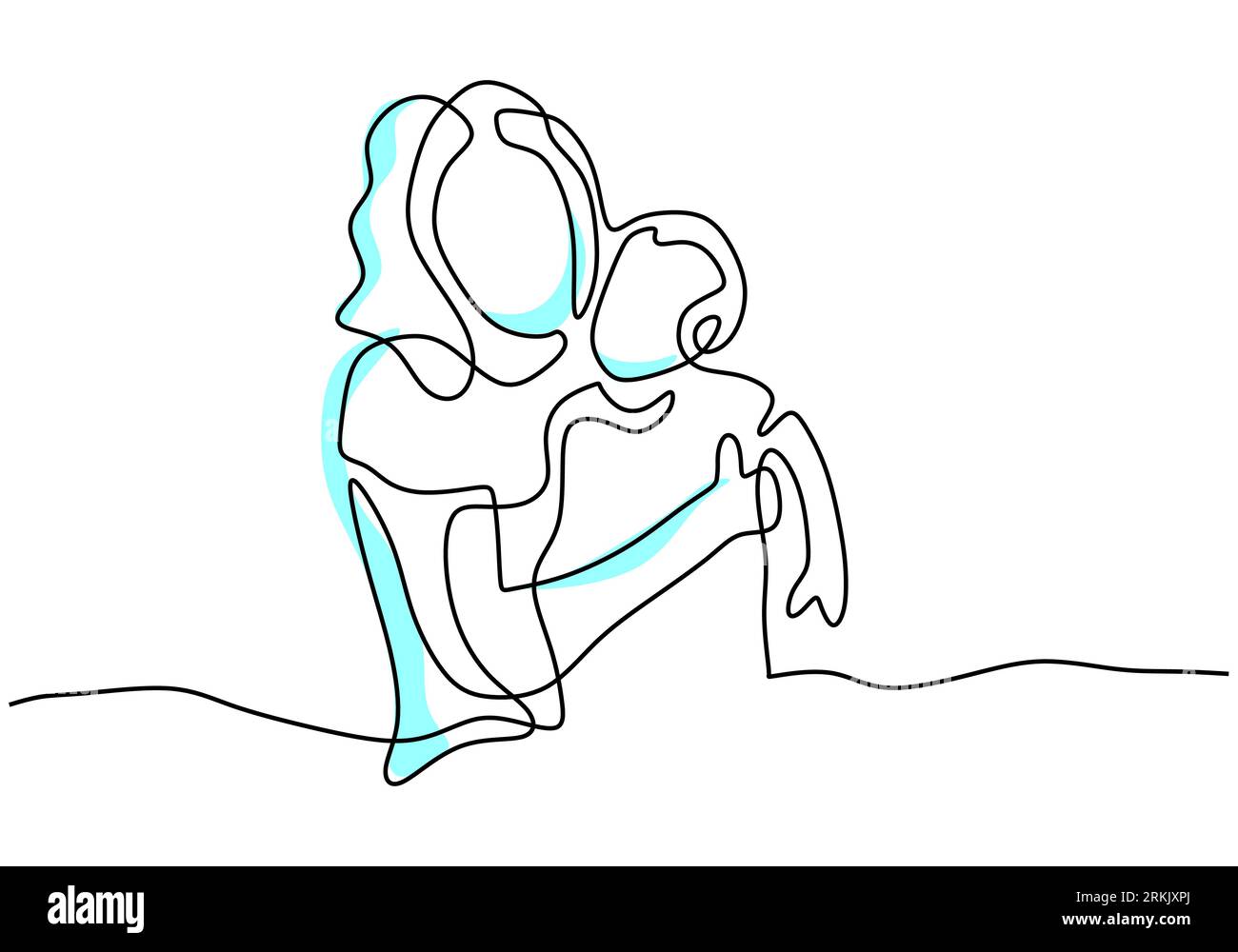 Continuous one line drawing of young mother hold her baby. Happy Mother ...