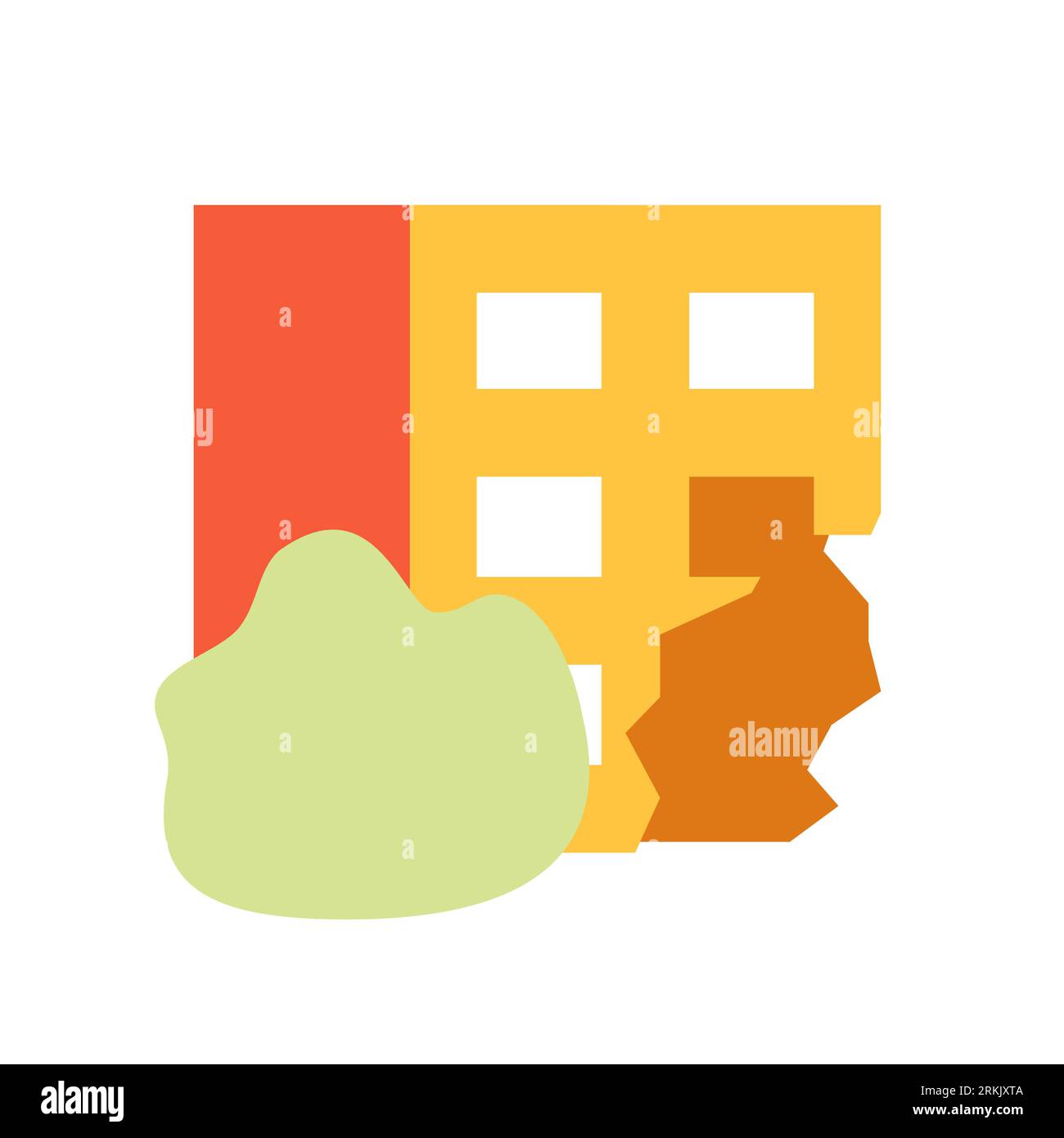 Abandoned broken house semi flat colour vector object Stock Vector ...