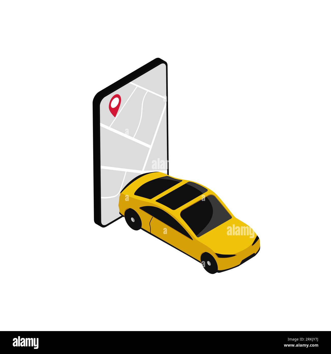 Yellow taxi cab top view Stock Vector Images - Alamy