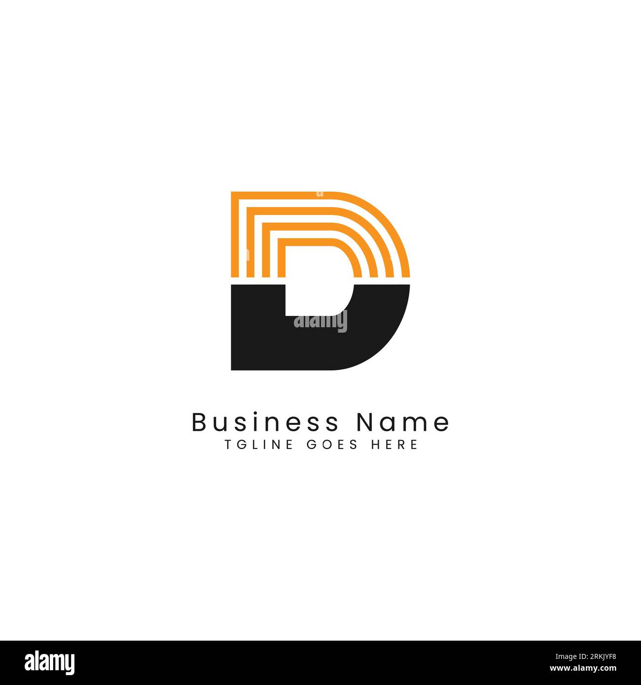 D Letter Stock Illustration with Geometric Lines Vector Logo. Alphabet ...