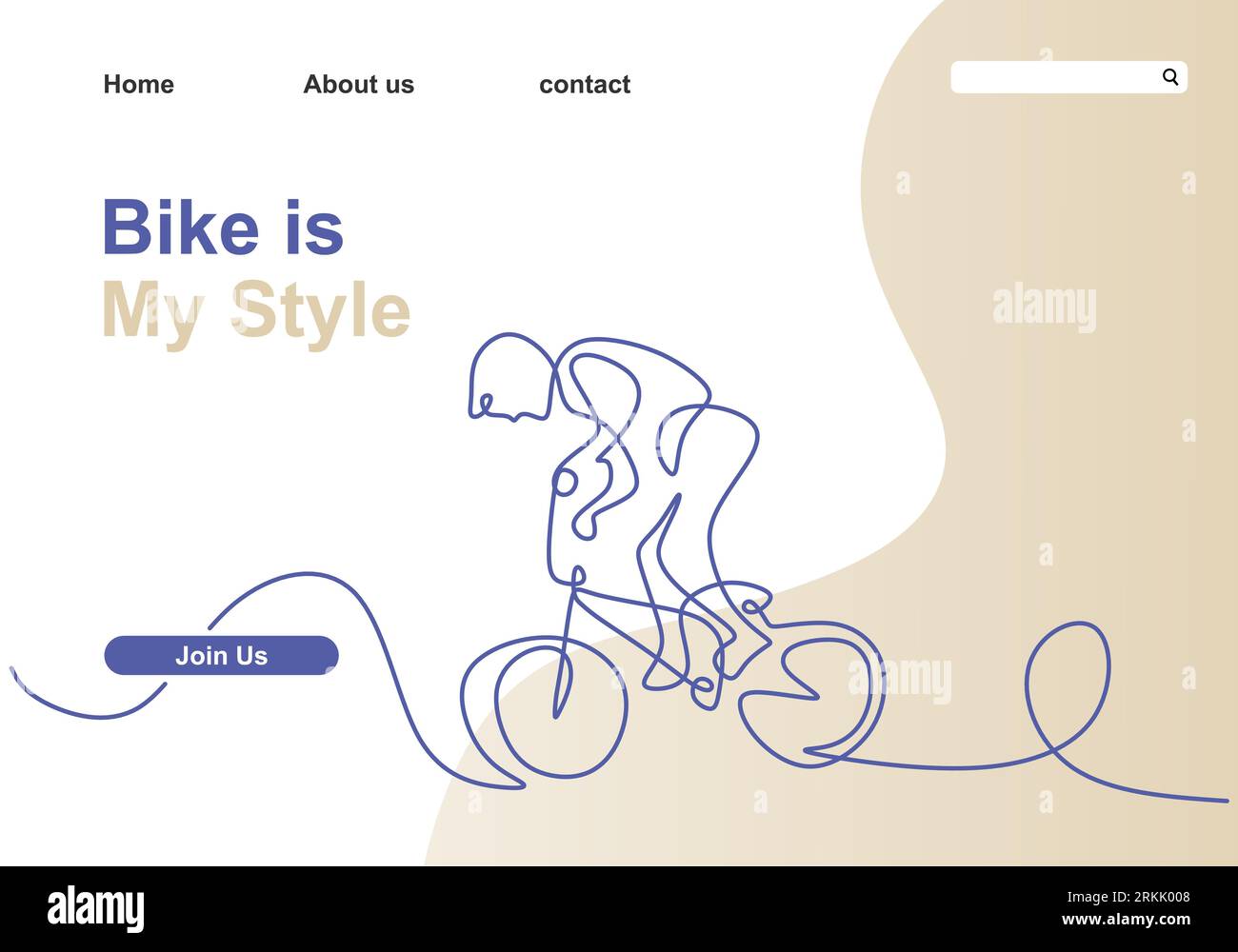 One single line drawing of young happy teenager man riding bicycle and ...