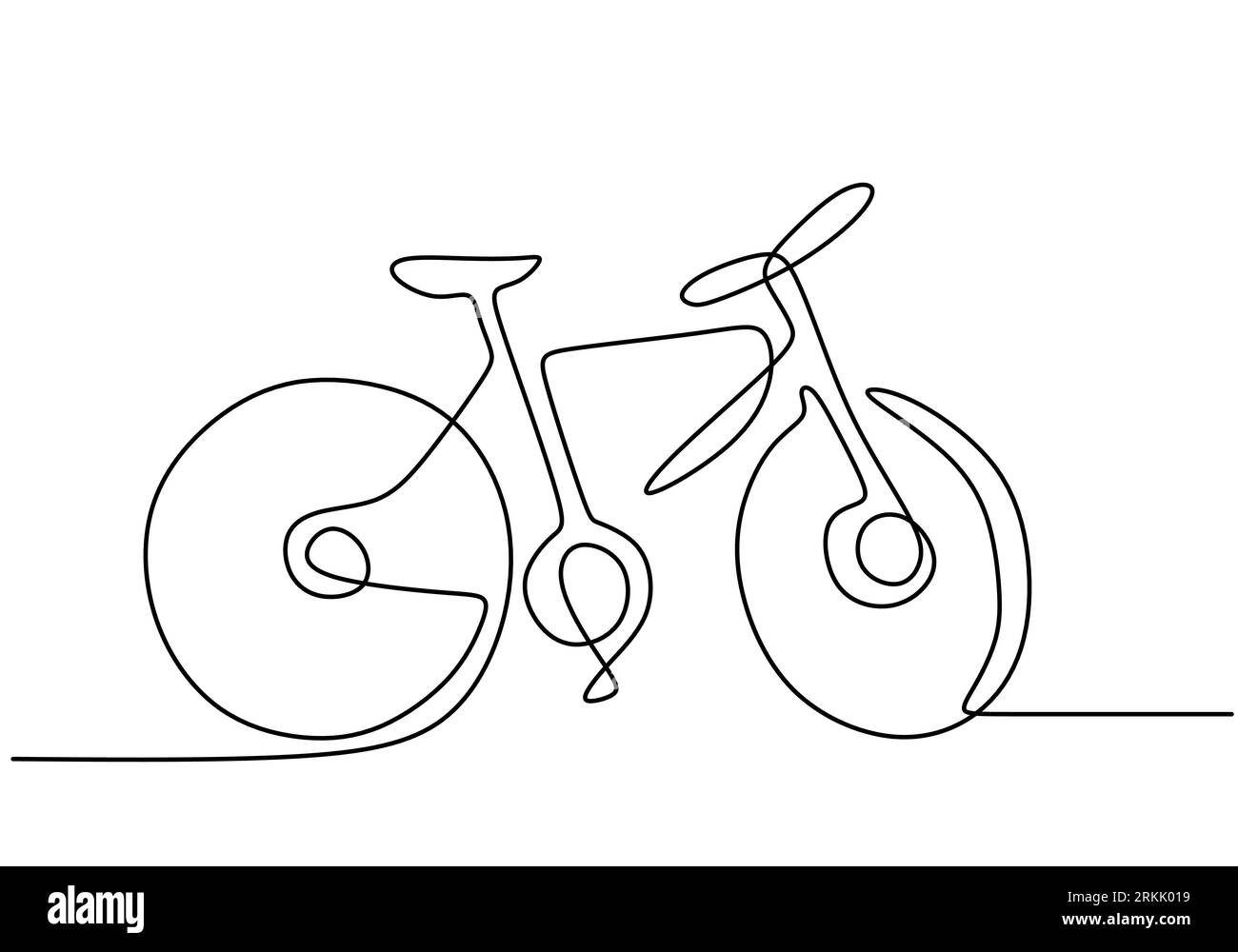 Continuous single drawn one line bicycle.Hand drawing business concept ...