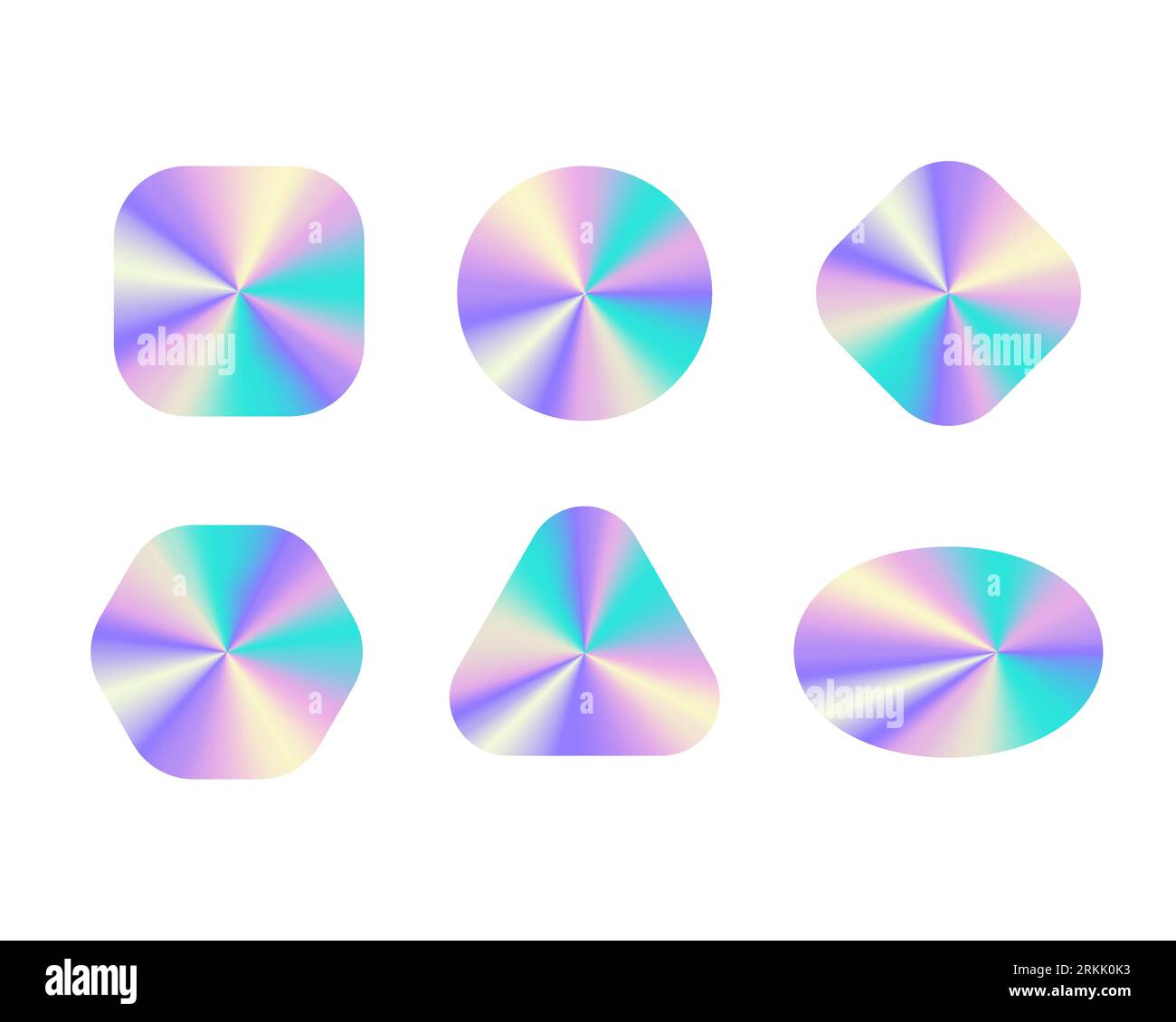 Geometric holographic stickers template set Stock Vector Image & Art ...