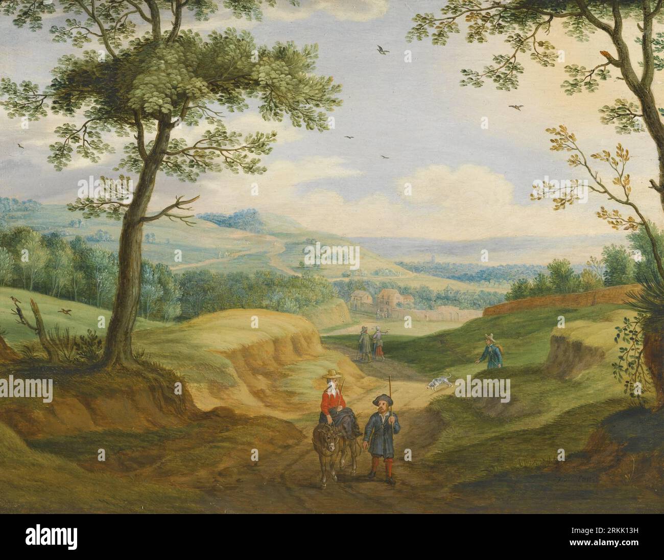 An Extensive Landscape with Travellers on a Road 17th century by Izaak ...