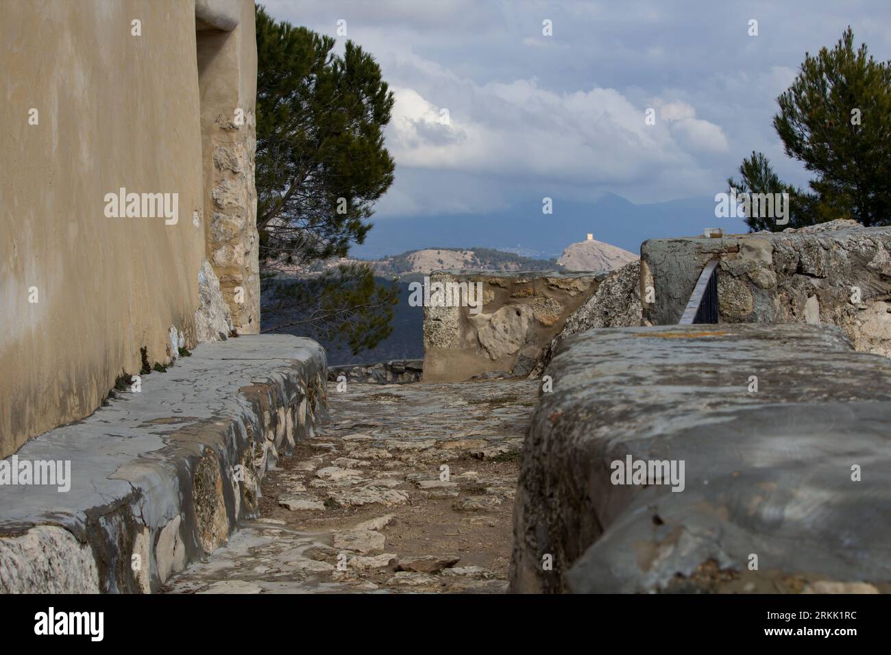 Landscape with clouds from the hermitage of San Cristobal in Alcoi ...