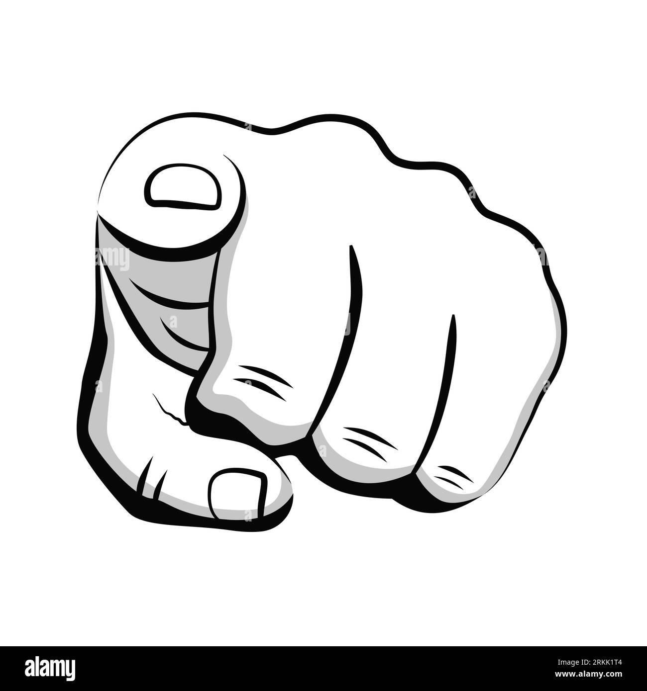 Illustration hand pointing finger Black and White Stock Photos & Images ...