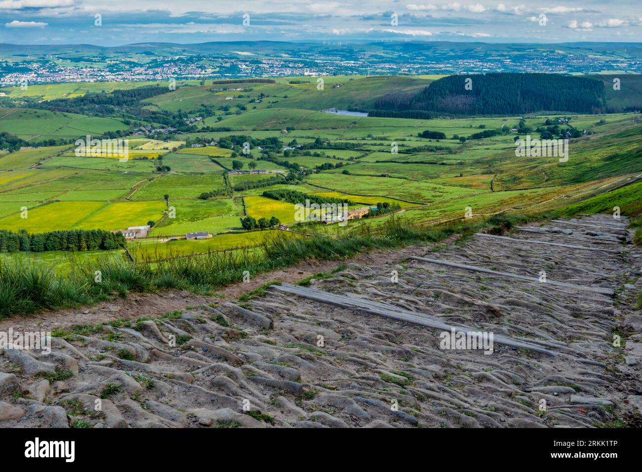 Pendle Hill, Lancashire - View from the top Stock Photo - Alamy