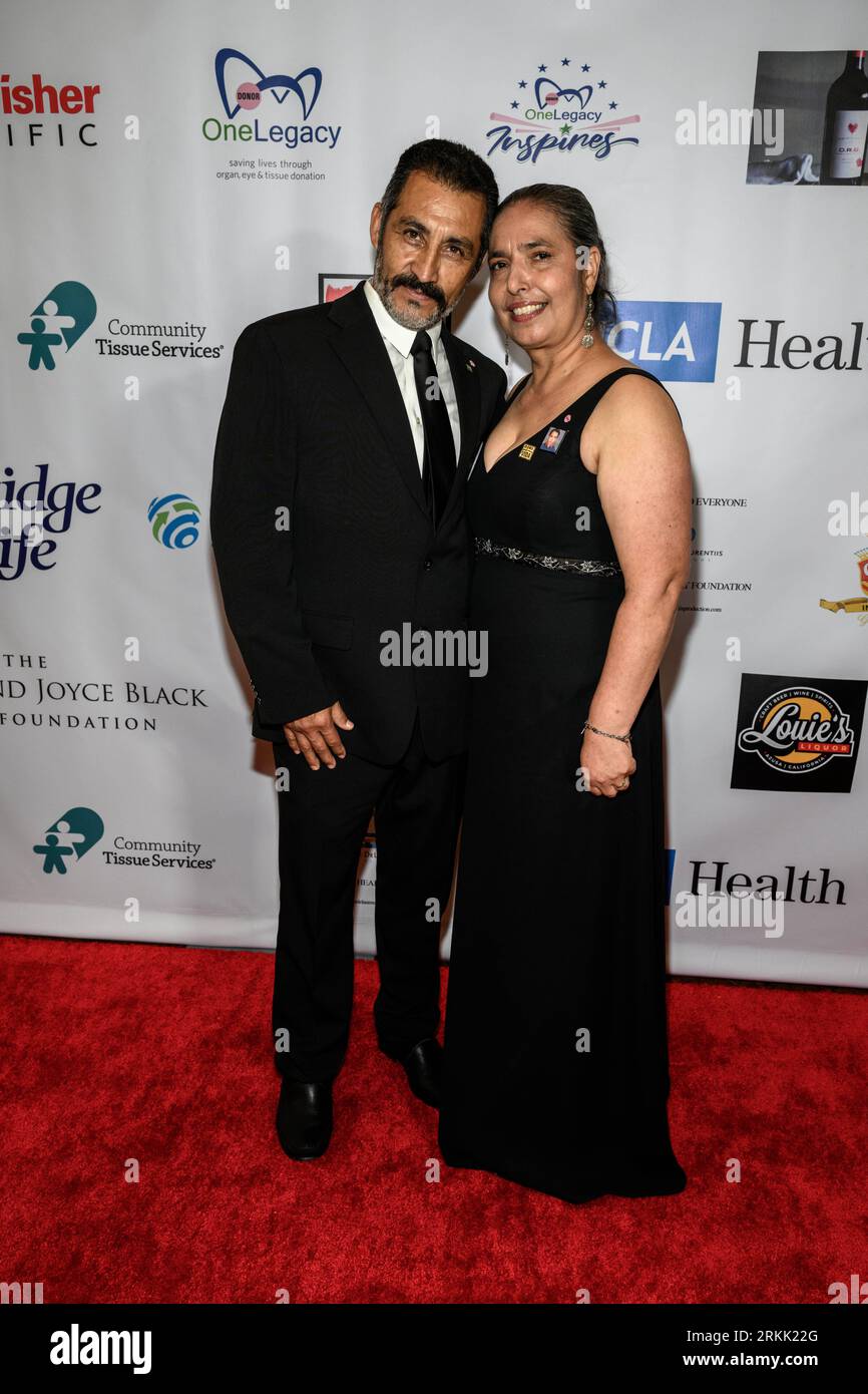 Los Angeles, USA. 24th Aug, 2023. Donor Family Arnold and Eva Perez attend OneLegacy Annual Ava ...