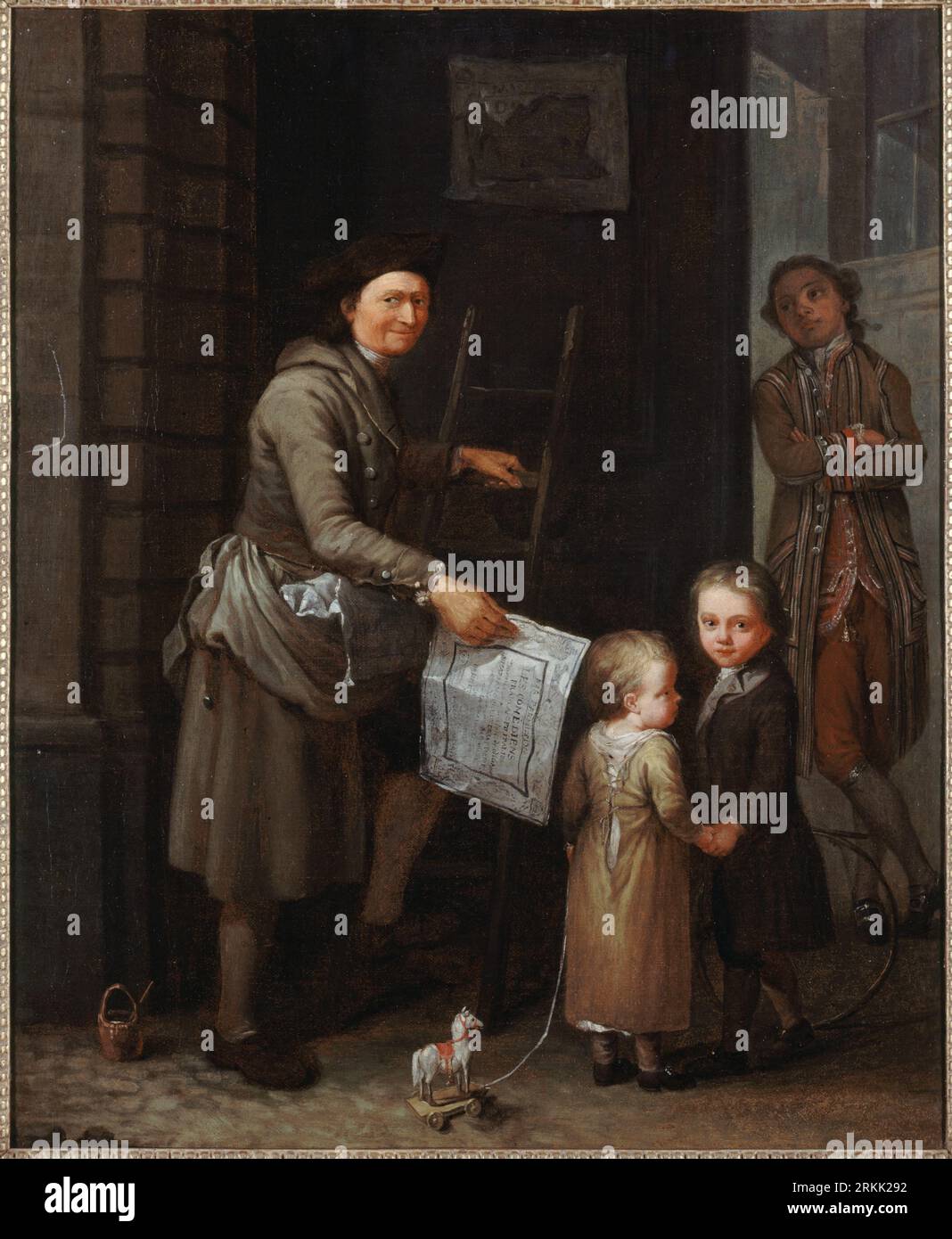 Le Colleur d'affiche from 1735 until 1740 by Étienne Jeaurat Stock ...