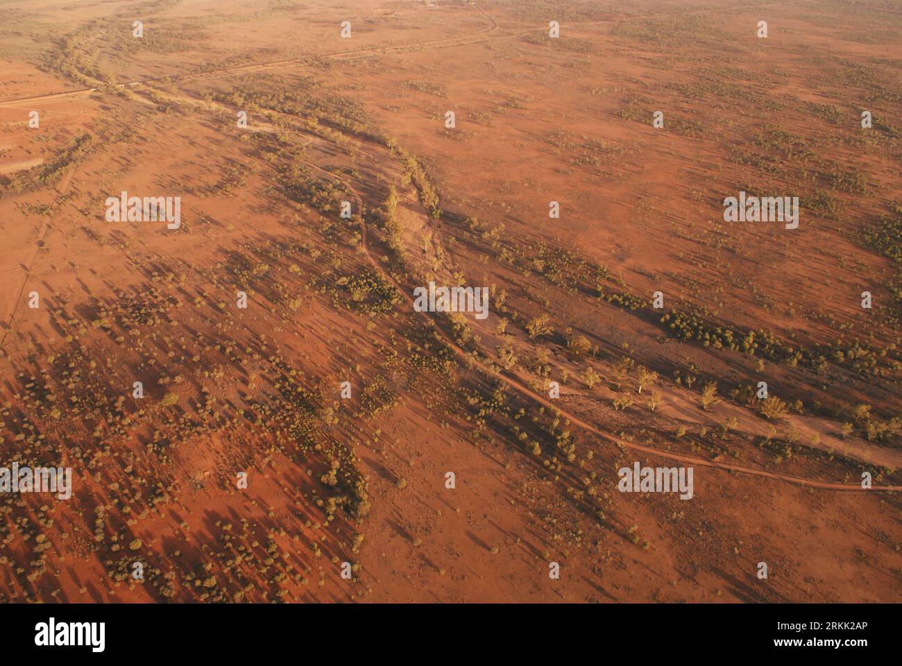 Aerial view of the Australian outback, Red Centre, Northern Territory ...