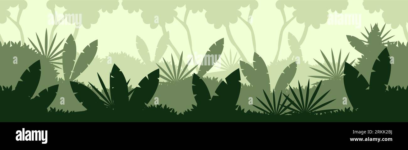 tropical rainforest Jungle silhouette background Stock Vector Image & Art - Alamy