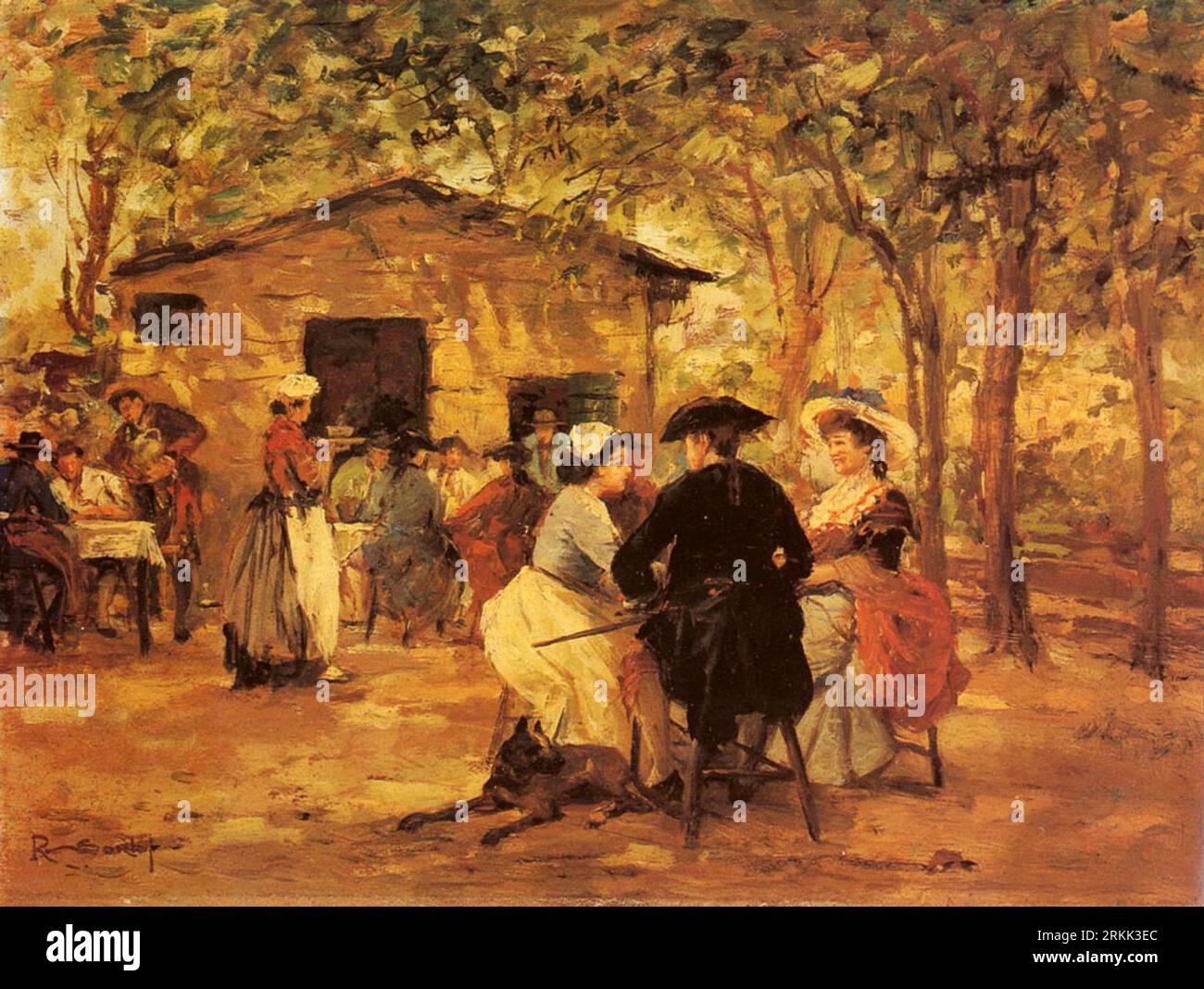 An Outdoor Cafe Unknown date by Raffaello Sorbi Stock Photo - Alamy