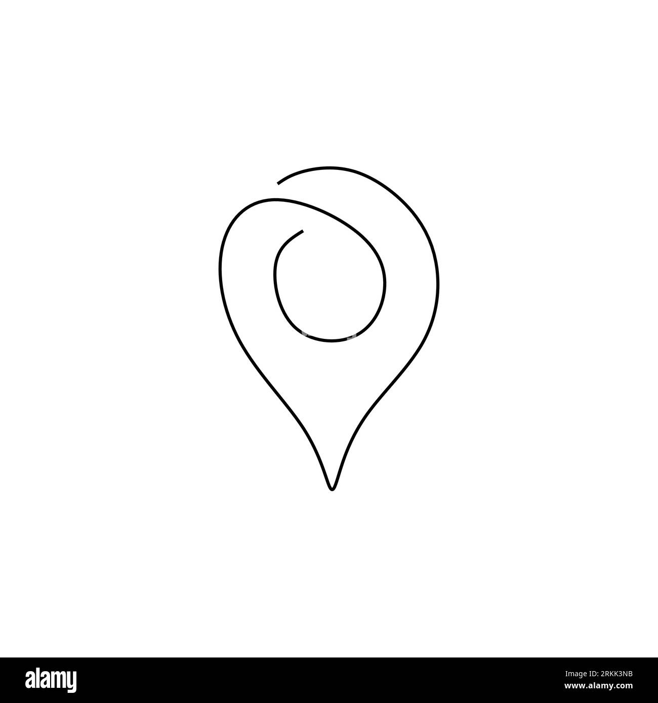 Continuous one single line of maps icon isolated on white background ...