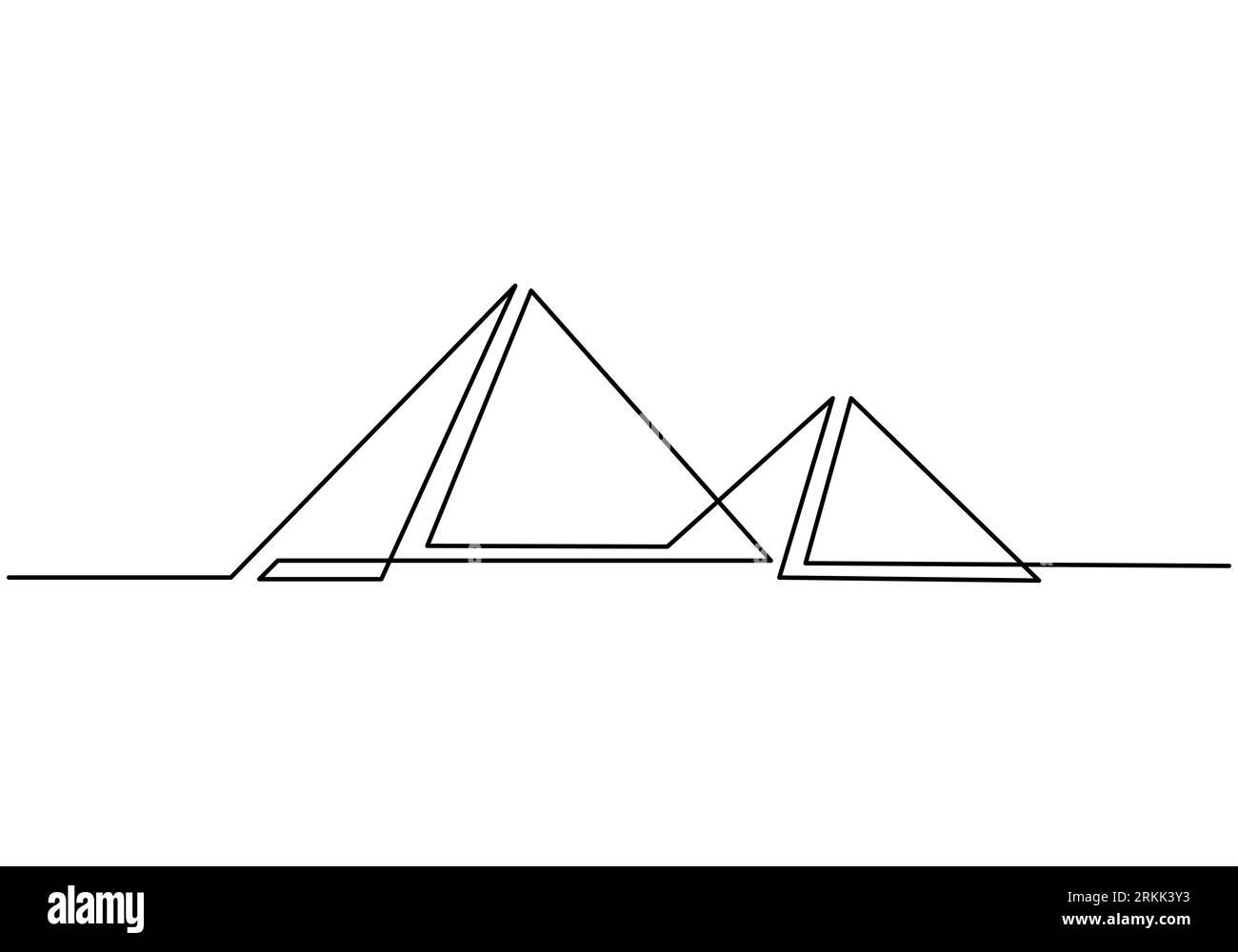 Continuous line of pyramid buildings. One single line of city buildings ...