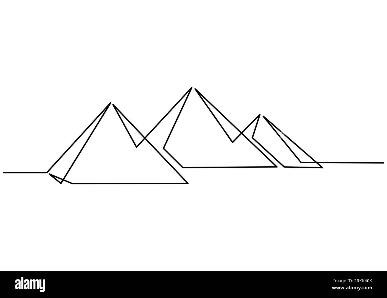 Continuous line of pyramid buildings. One single line of city buildings ...