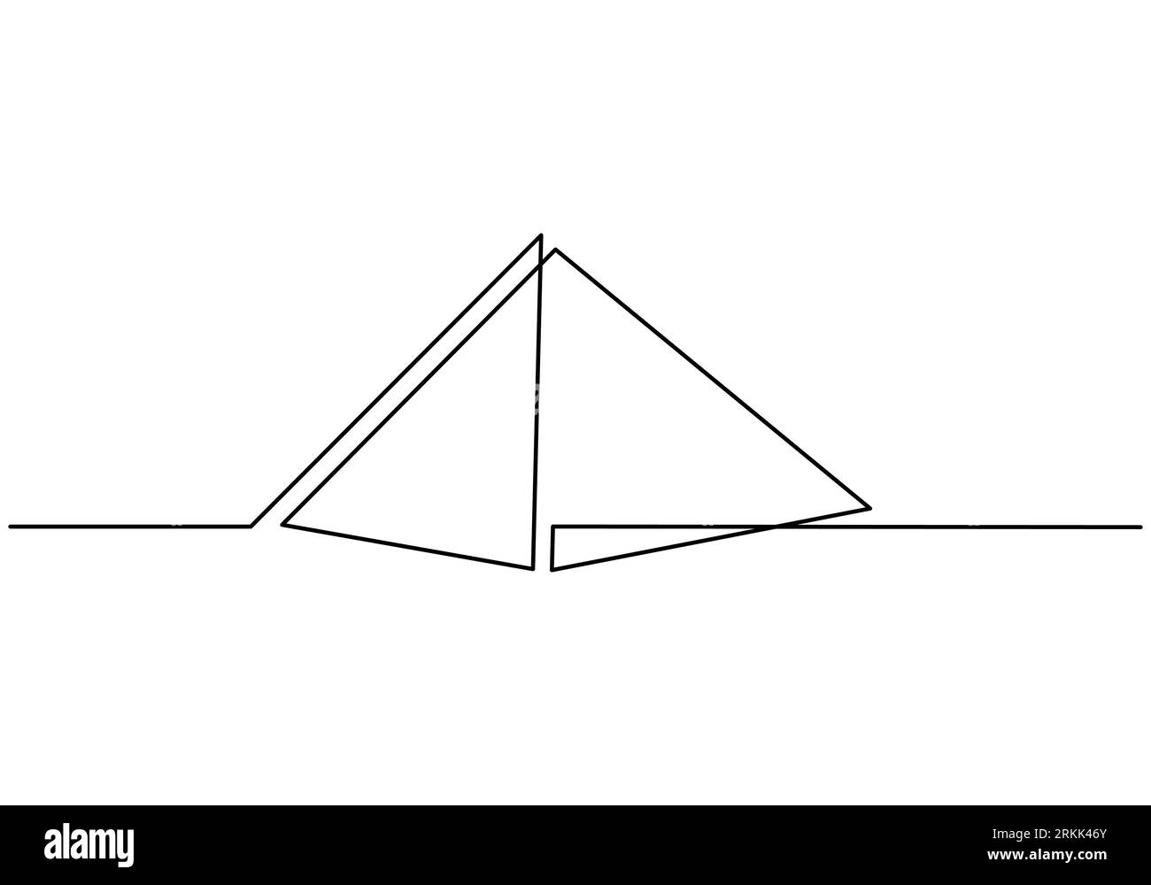 Continuous line of pyramid buildings. One single line of city buildings ...