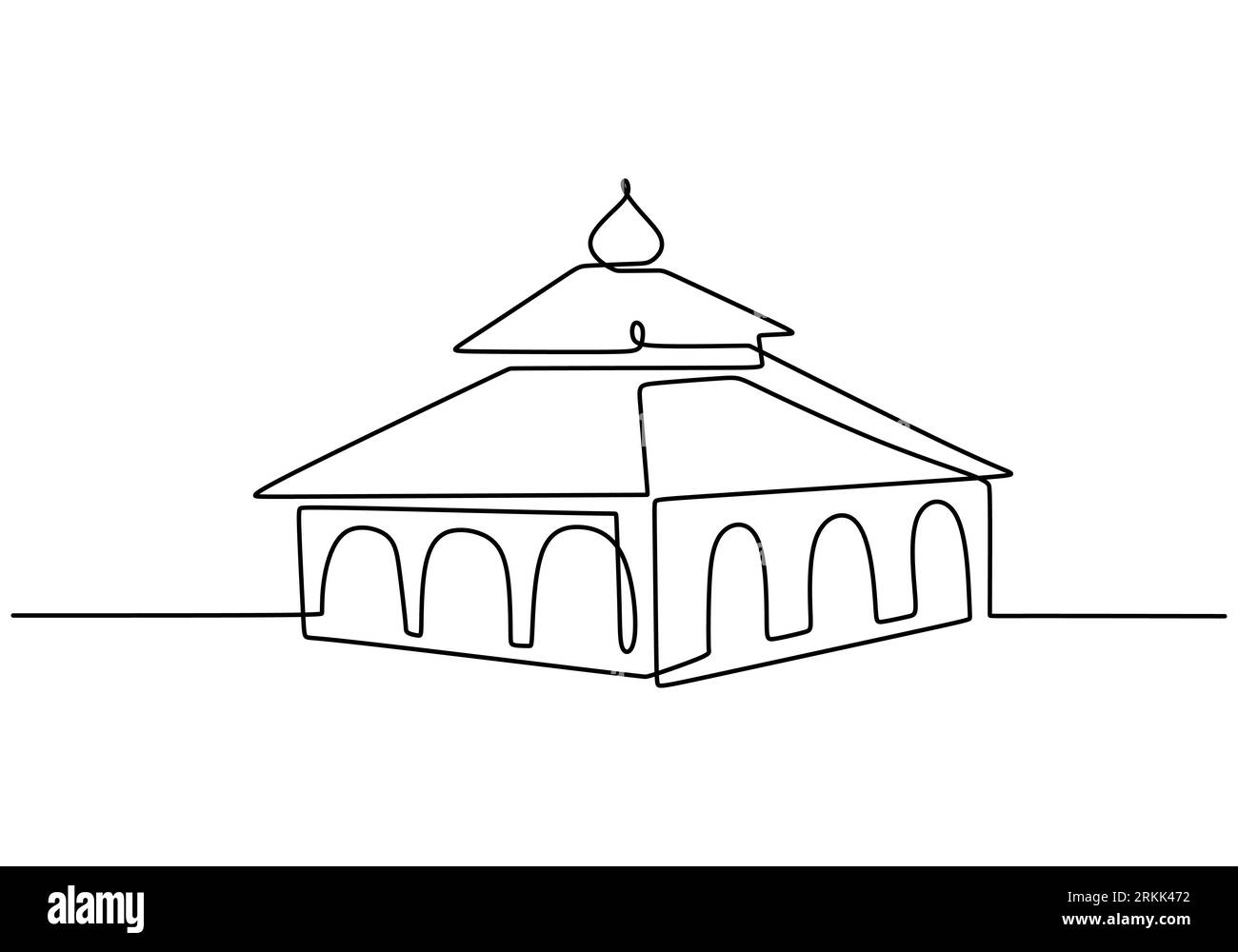 Mosque continuous one line drawing vector minimalist design. islamic ...