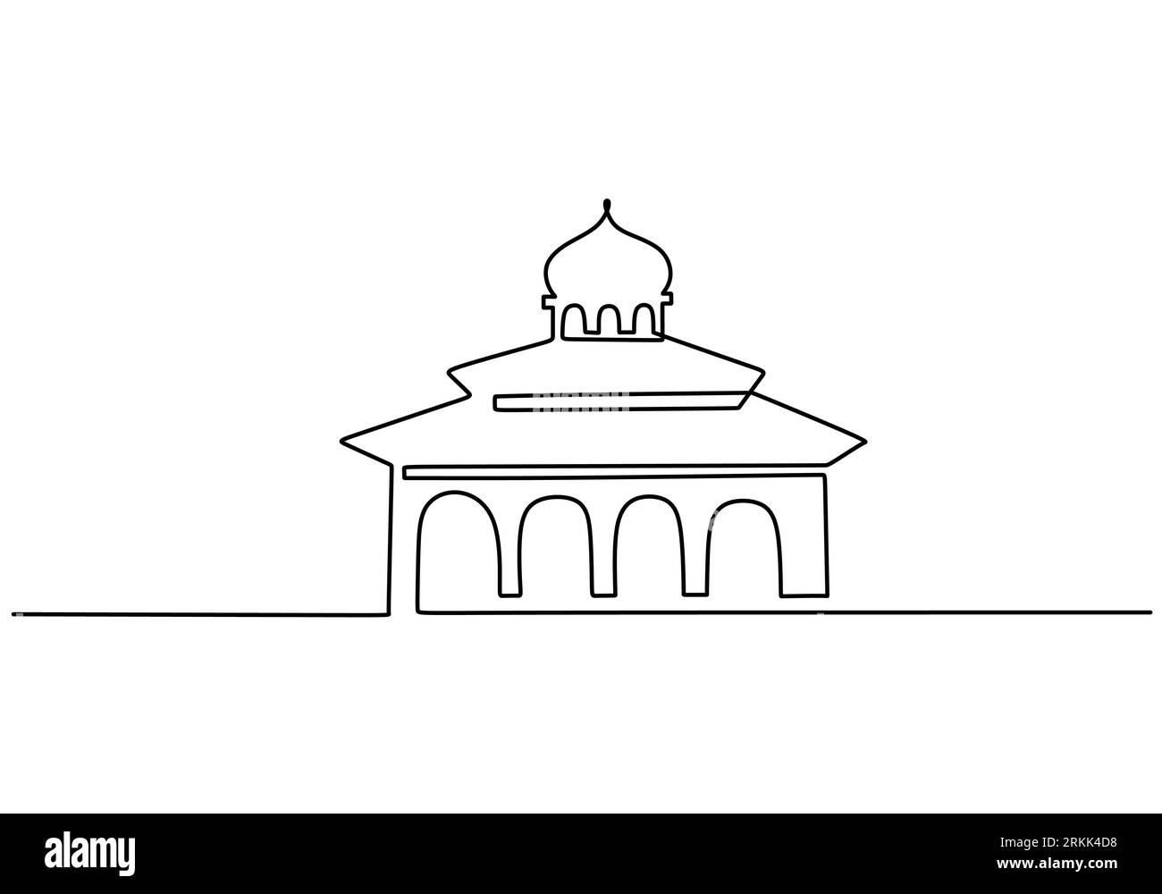 Mosque continuous one line drawing vector minimalist design. islamic ...
