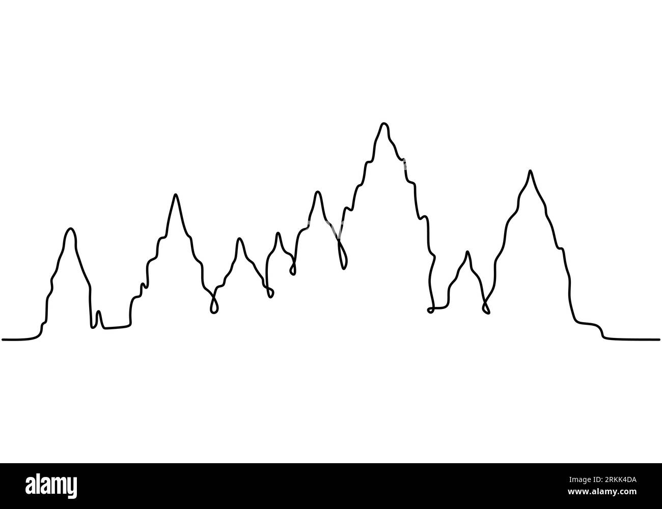 Continuous line of javanese temple buildings. One single line of ...