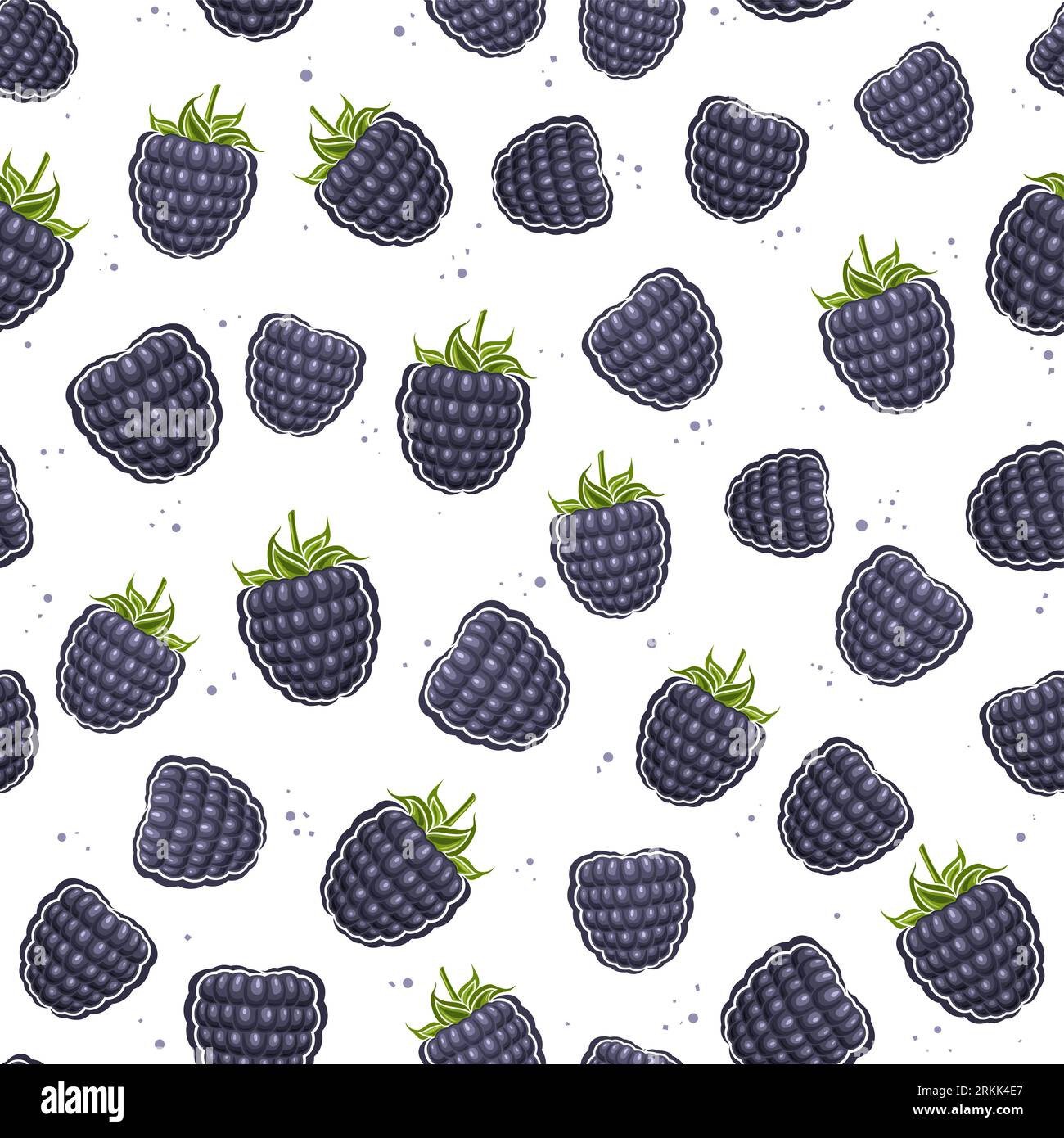 Vector Blackberry Seamless Pattern, repeating background with cut out ...