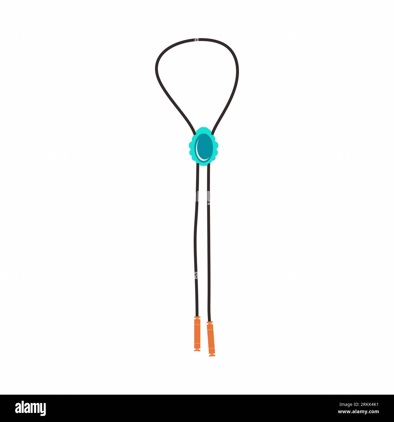 Cowboy bolo tie flat cartoon icon design element. Male fashion ...