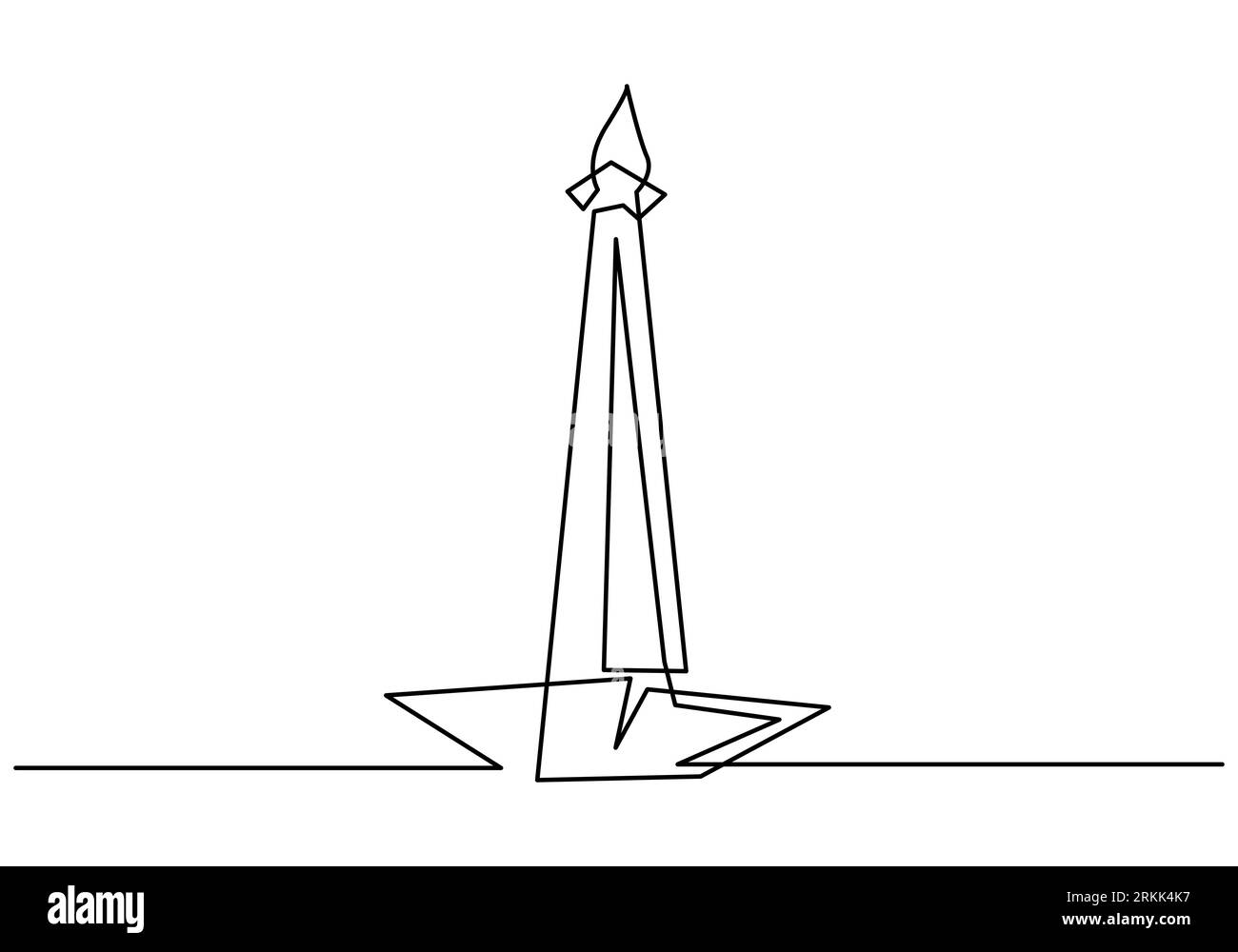 Continuous line of traditional tower. One single line of classic tower ...