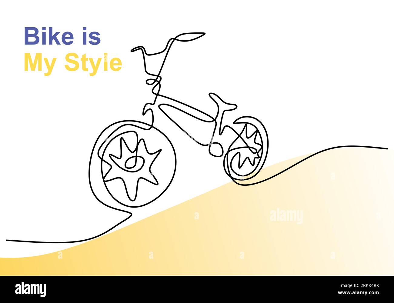 Continuous single drawn one line bicycle.Hand drawing business concept ...