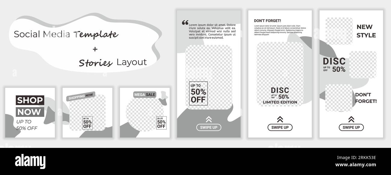 Trendy templates for posts and stories for social media set collection ...