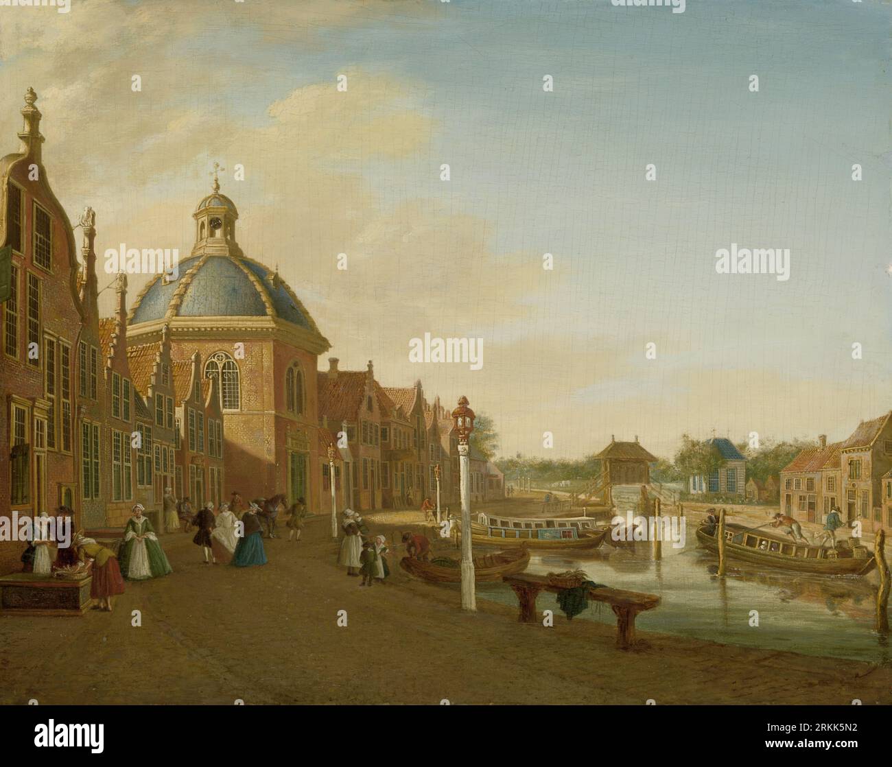 The Docking Basin in the Barge Canal in Leidschendam 1756 by Paulus ...