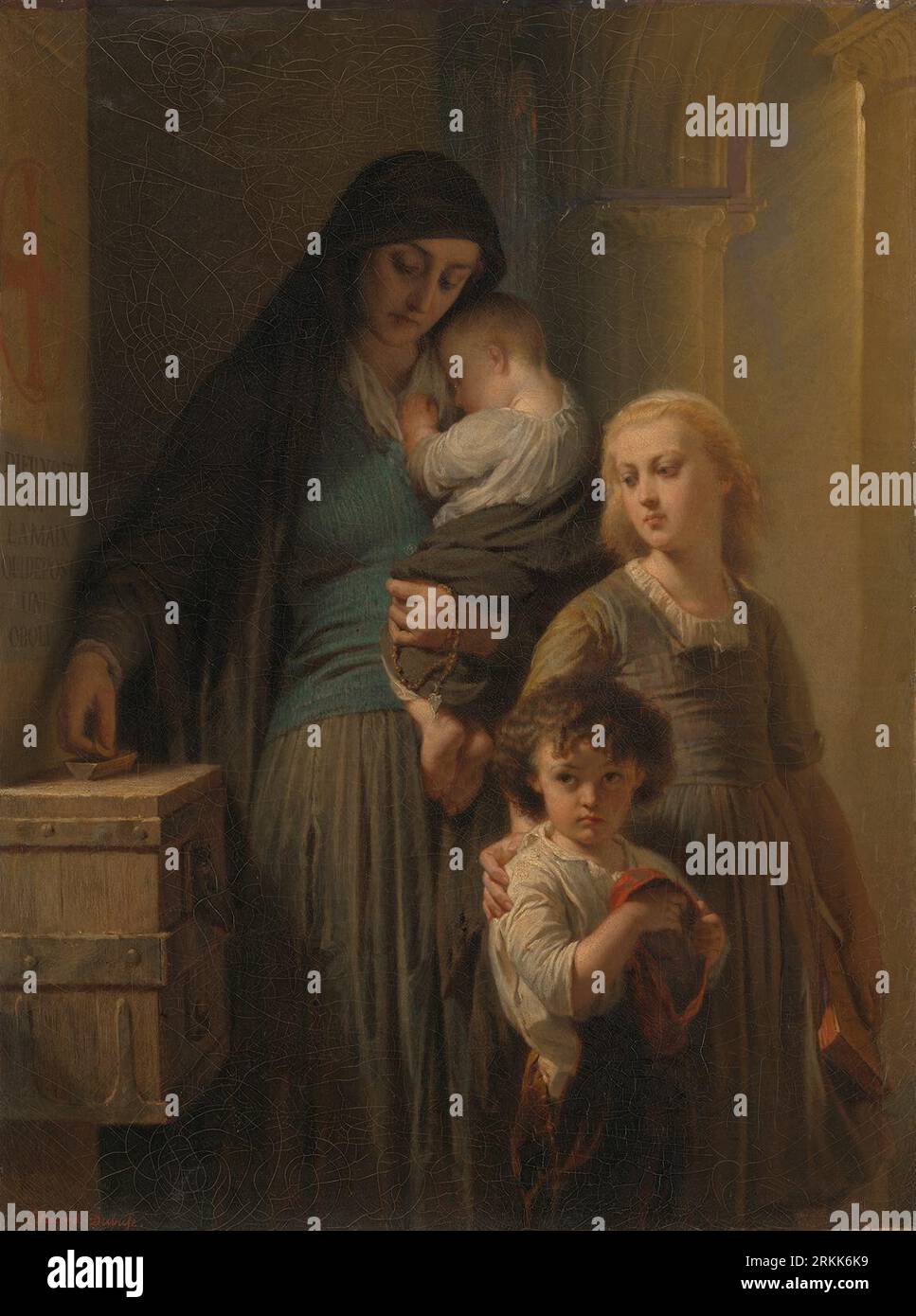 The widow's penny between 1839 and 1883 by Edouard Louis Dubufe Stock ...